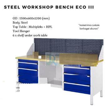 Meja Kerja Besi Workshop Bengkel Steel Workstation Lab work ...